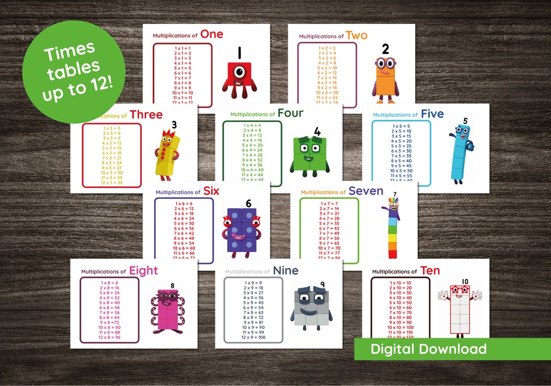 Numberblocks Multiplicaciones Tablas de multiplicaciones hojas de ...