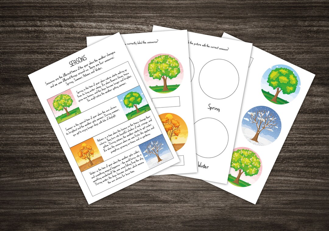Seasons Learning Study Pack Educational - Instant Digital Download ...