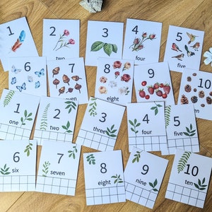 1-10 Nature Counting Activity Flash Cards & Poster - Educational Tool ...
