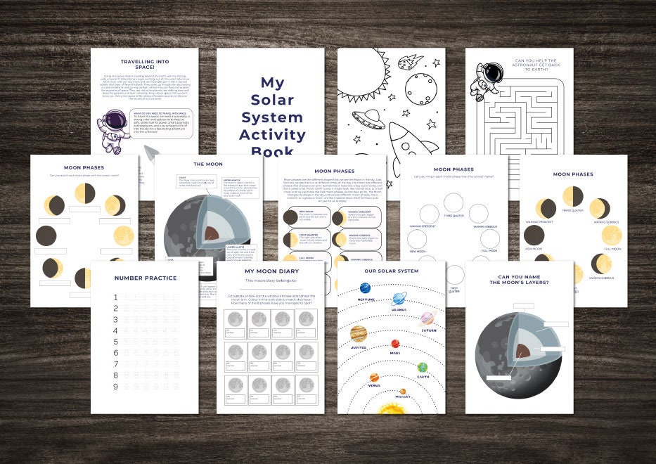 Space Solar System Activity Book: 25 Page Printable Study Pack (digital ...