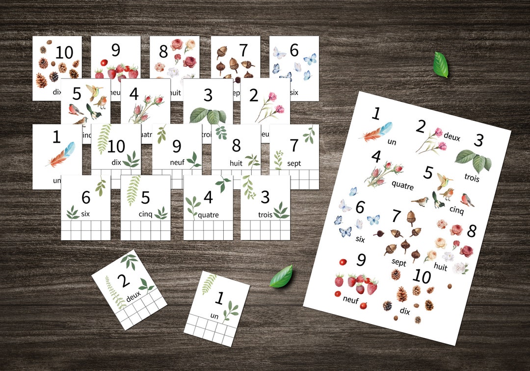 1-10 Nature Counting Cards *FRENCH* & Poster - Educational Tool ...