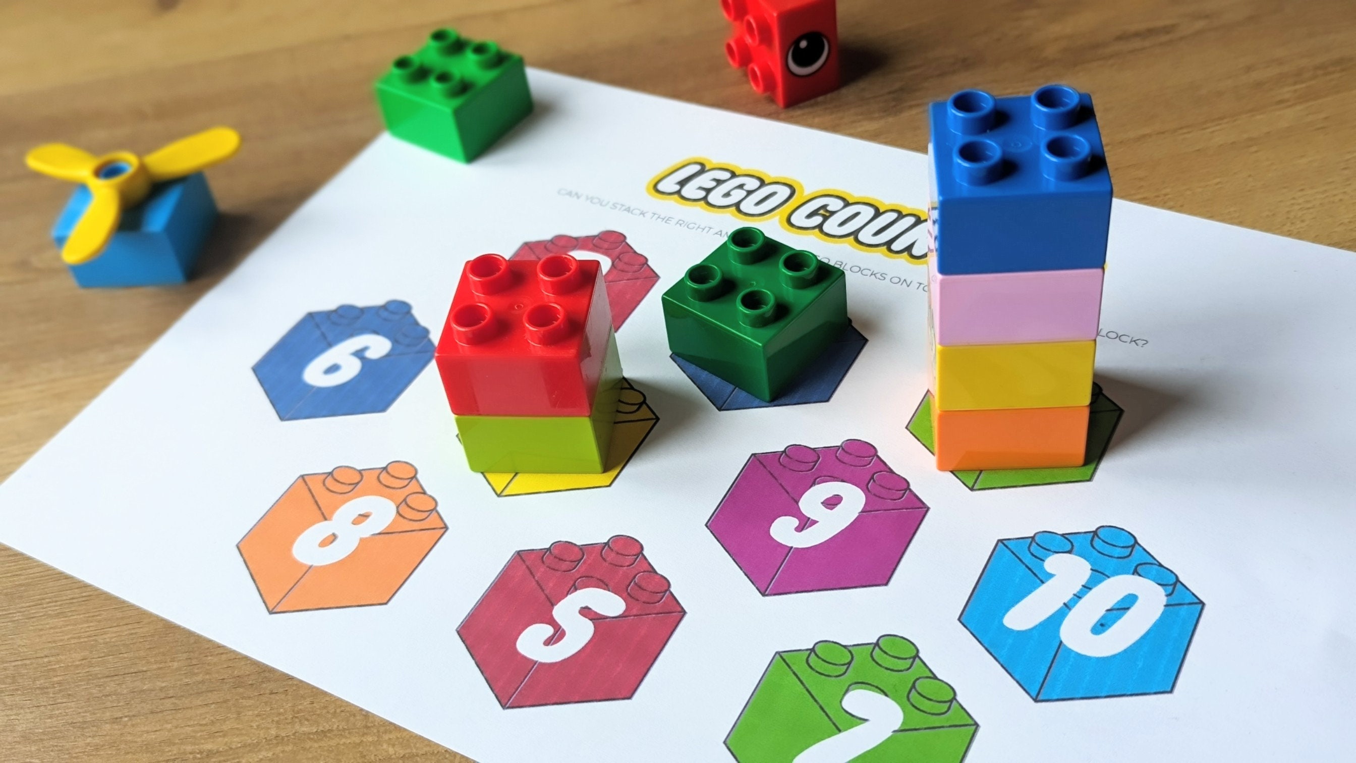 Building Blocks Counting Activity Sheet: Kindergarten Learning (digital ...