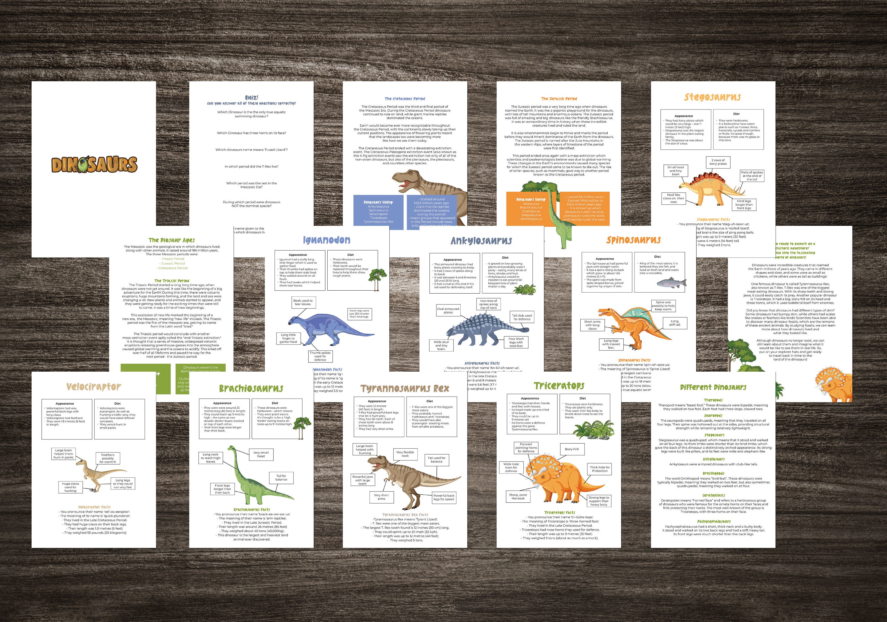 Dinosaur Unit Study Activity Pack Plus Flash Cards Biology Science ...