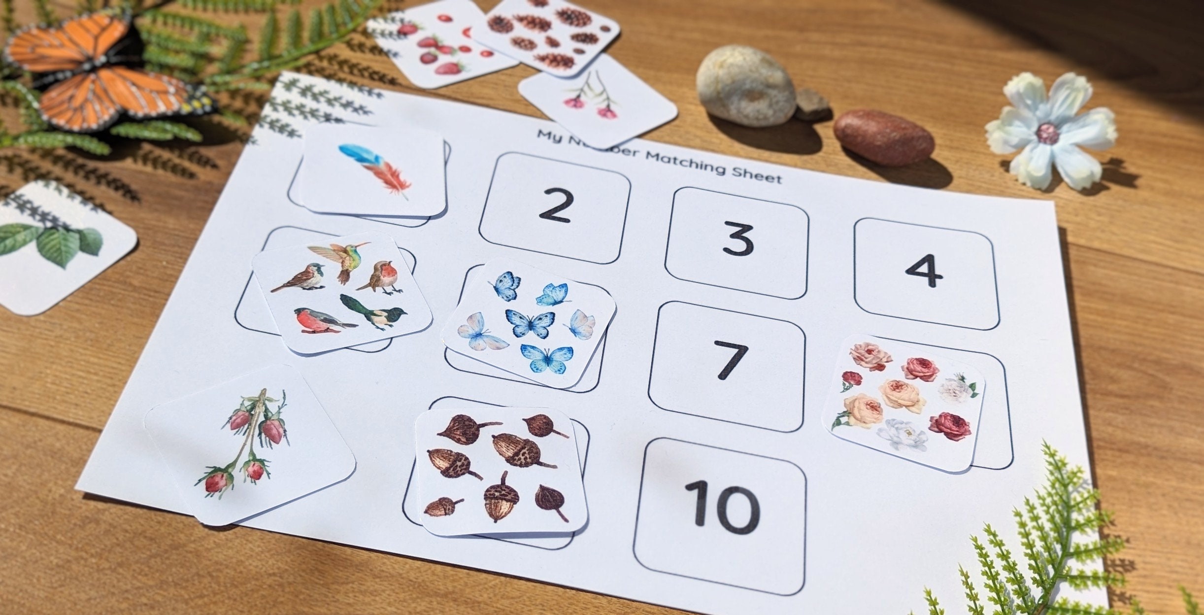 Nature Counting Activity Educational Learning Game Sheet- Instant ...