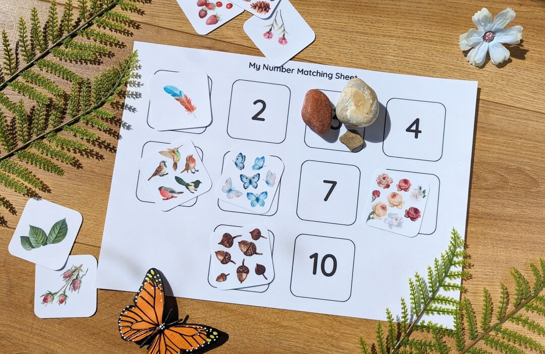 Nature Counting Activity Educational Learning Game Sheet- Instant ...