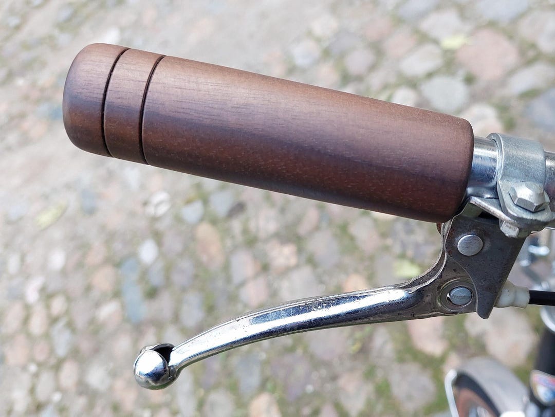 Wooden Bike Grips, Black Walnut Wood Bike Handles, Walnut Handle Bar ...
