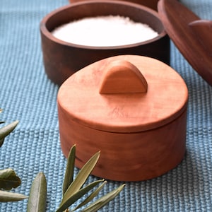 Organic Wooden Salt Box, Spice Box, Tea Box, Salt Cellar, Small Box ...