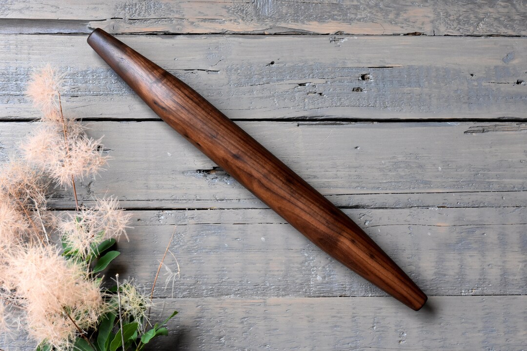 French Rolling Pin, Black Walnut, Wooden Rolling Pin, Tapered Rolling ...