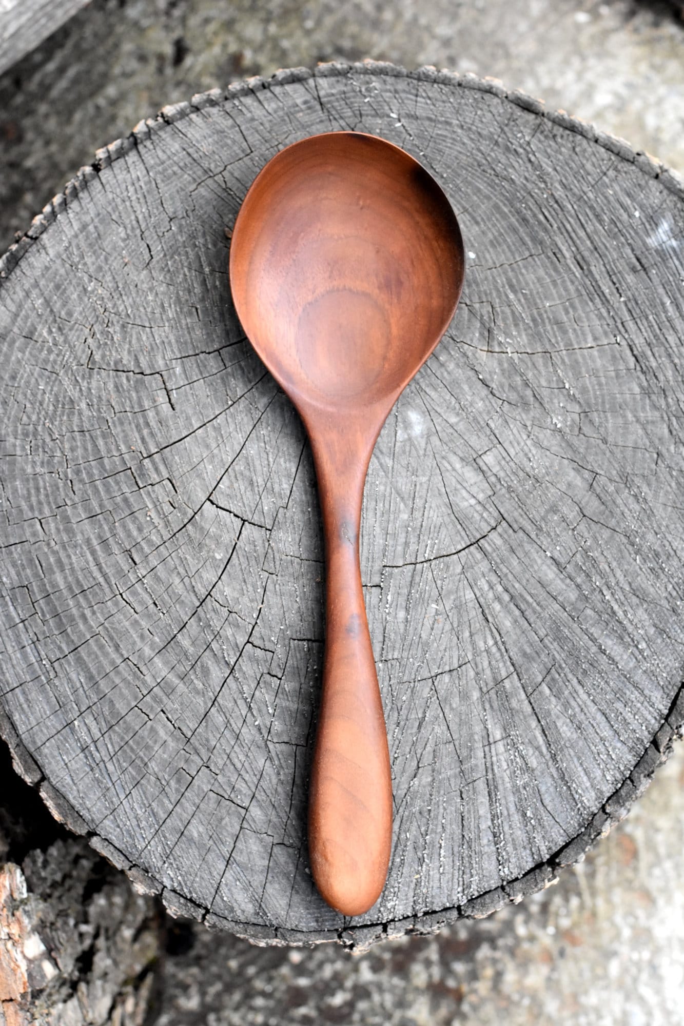 Wooden Serving Spoon / Wooden Laddle / Walnut/ Unique Wooden | Etsy