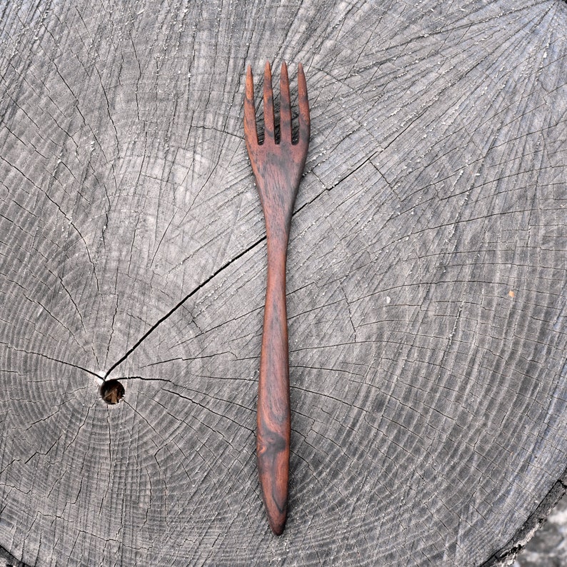 Unique Wooden Fork Walnut Wood Unique Kitchenware - Etsy