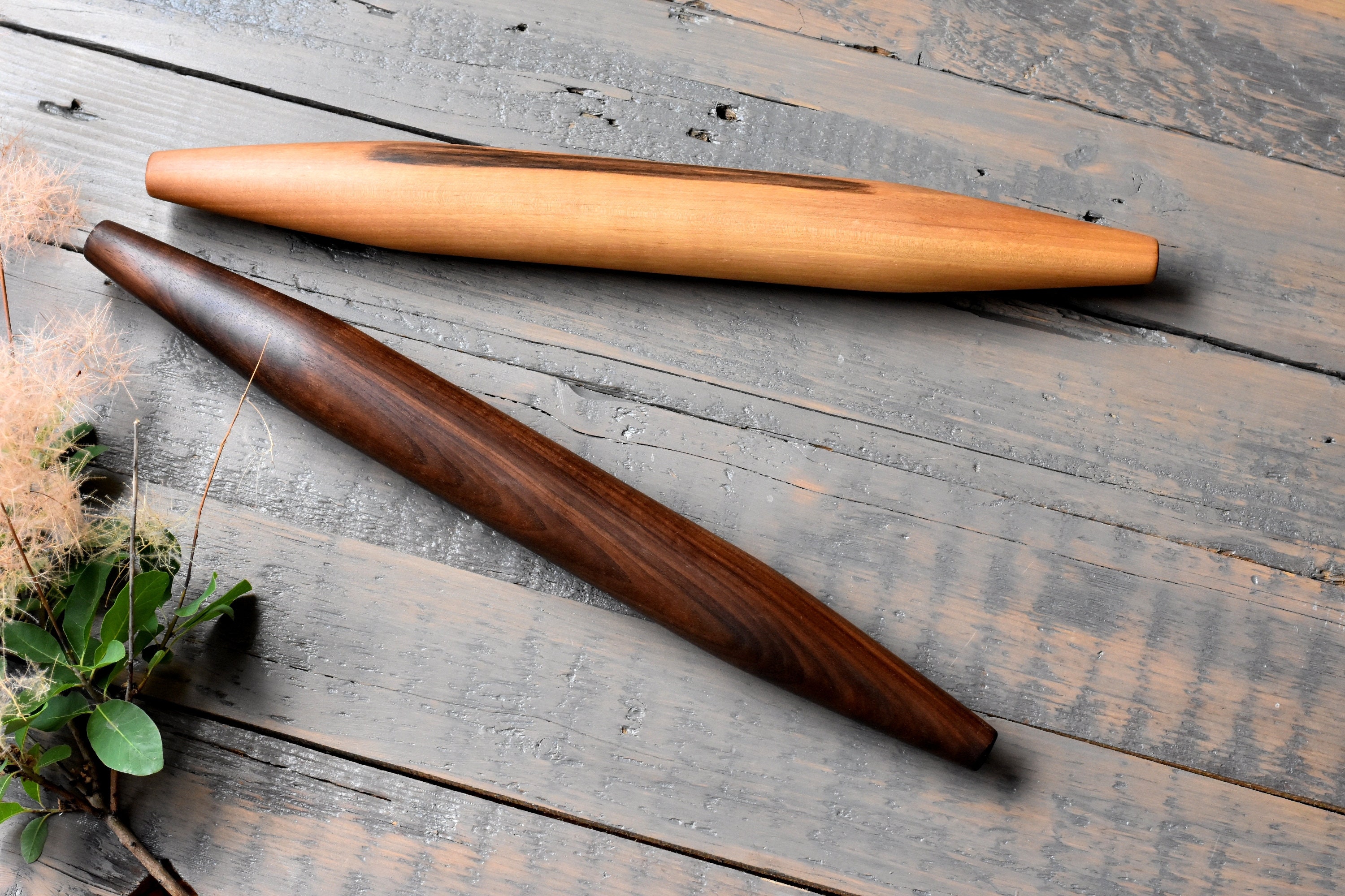 French Rolling Pin, Black Walnut, Wooden Rolling Pin, Tapered Rolling ...