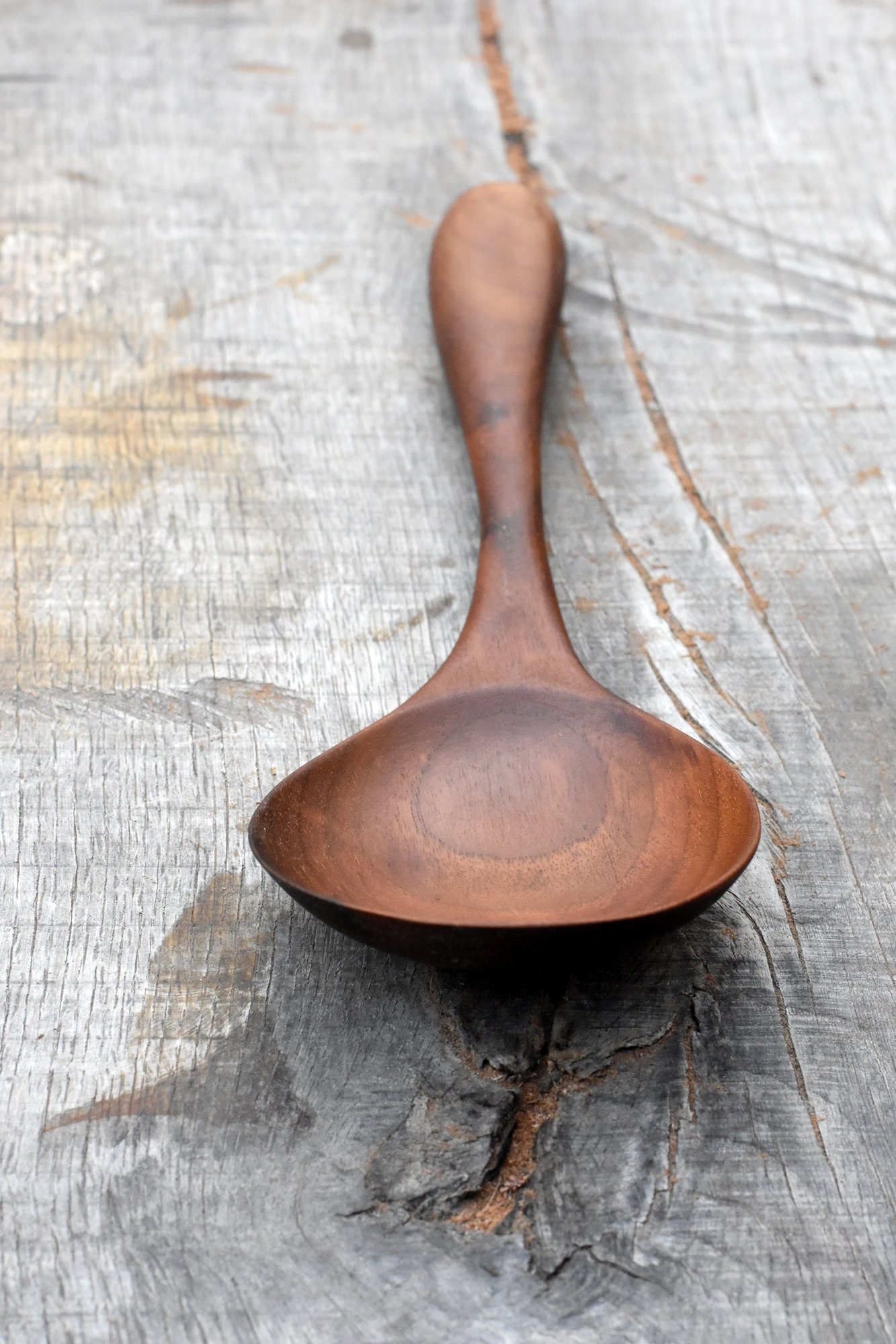 Wooden Serving Spoon / Wooden Laddle / Walnut/ Unique Wooden | Etsy
