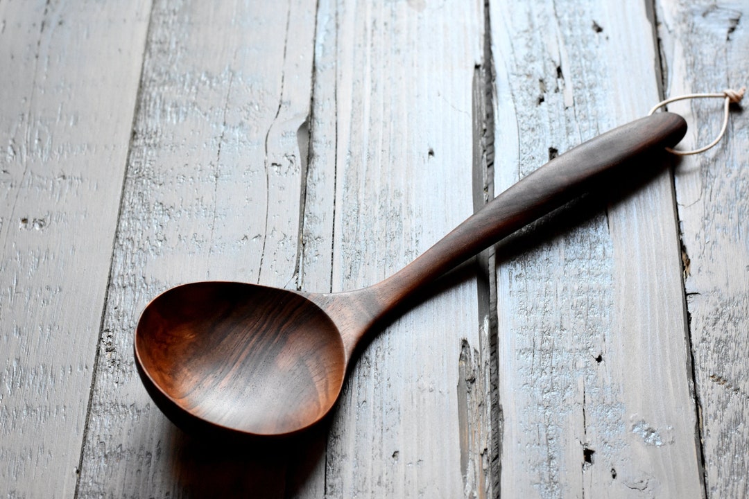 Wooden Ladle Wooden Spoon Handmade Serving Ladle Unique Wooden ...