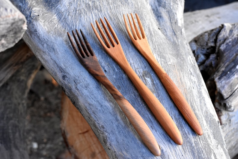 Unique Wooden Fork, Walnut Wood, Unique Kitchenware, Handcrafted and ...