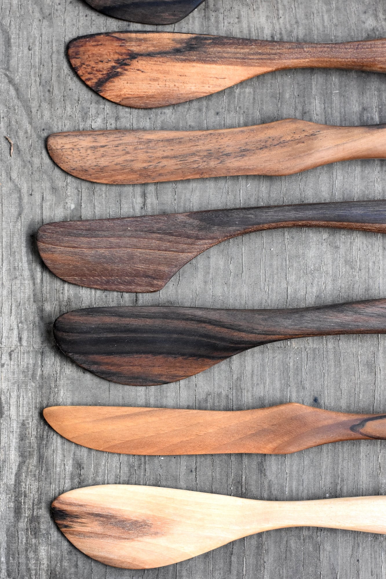 Butter Knife & Spreader Walnut Pear Cherry Wood Unique - Etsy