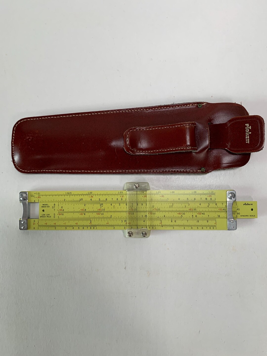 Pickett N600-ES Pocket Slide Rule Pull Sleeve / USA 1970 Calculating ...
