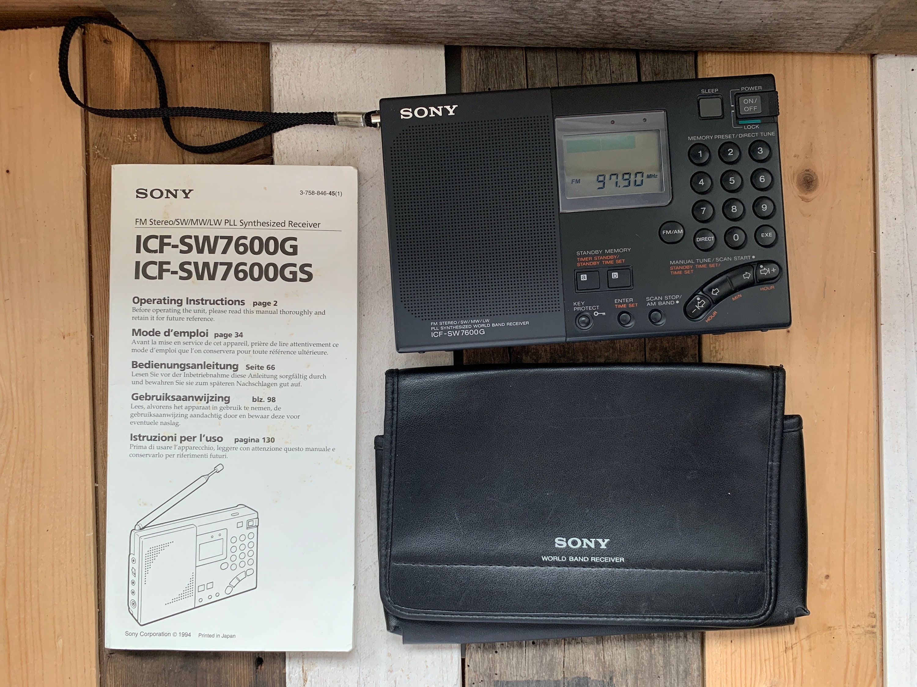 SONY ICF-SW7600G Multi Band World Receiver PPL Radio Handleiding Etui ...