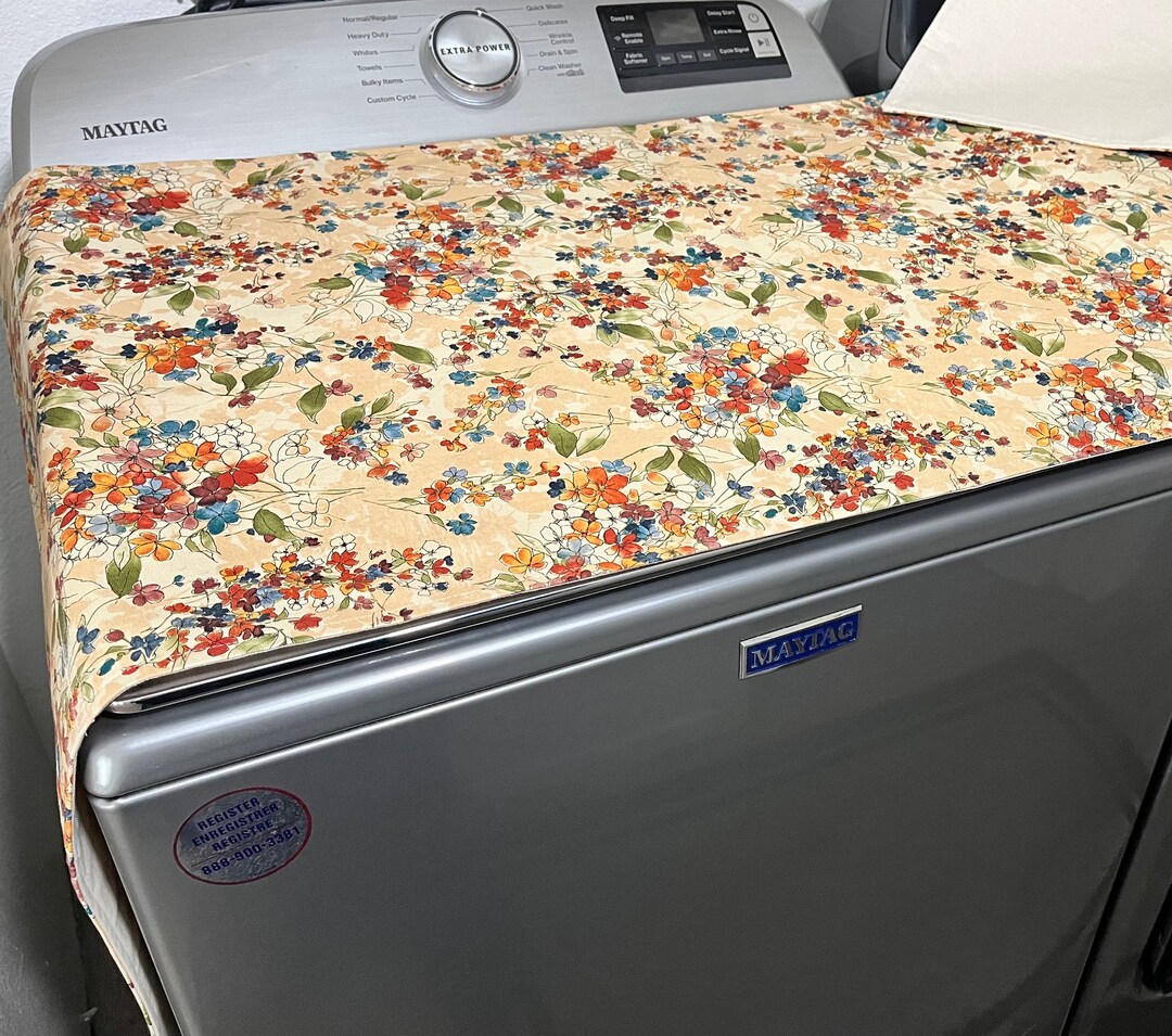 Washer/dryer Top Cover Duck Cotton Fabric, Reversible Design, Small ...