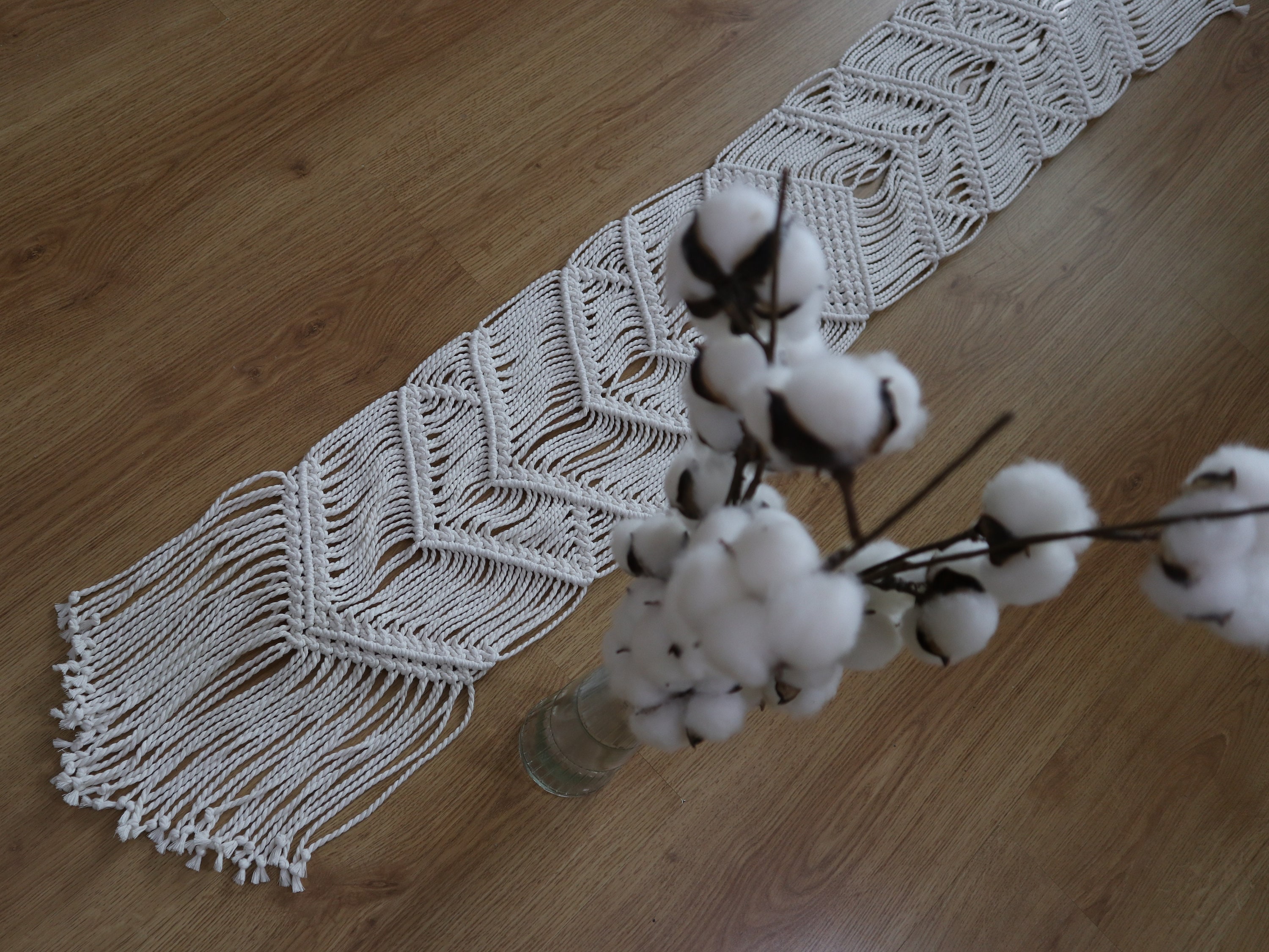 Kitchen & Dining Home & Living Macrame Table Runner Boho Dining Table ...