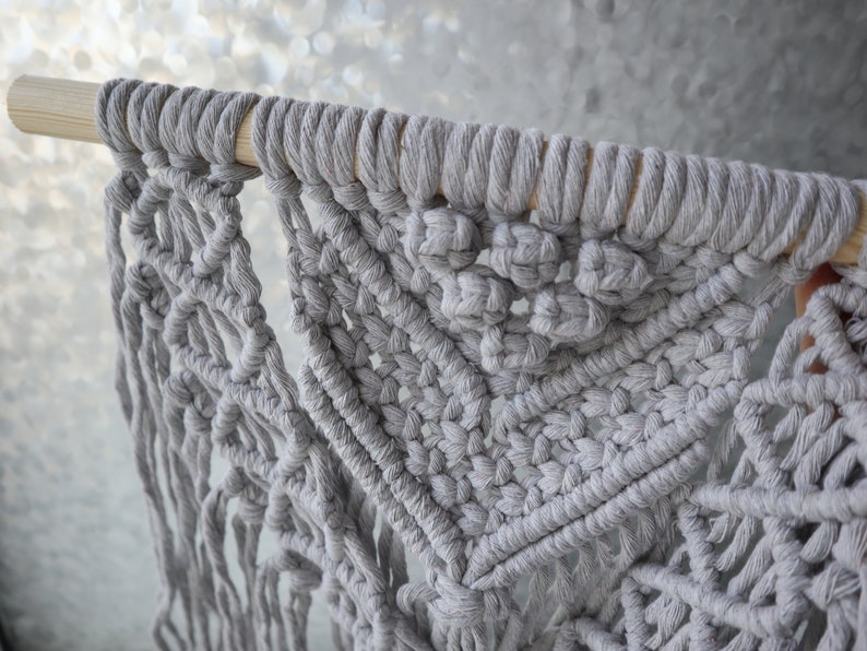 13 X 19 Grey Macrame Wall Hanging Boho Macrame - Etsy Canada