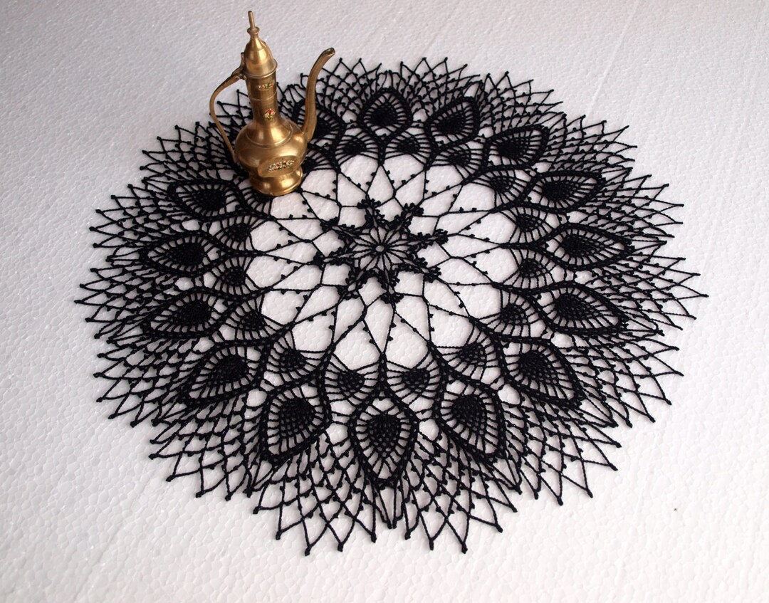 Black Lace Doily, Victorian Gothic Table Decoration, Cottagecore Decor ...