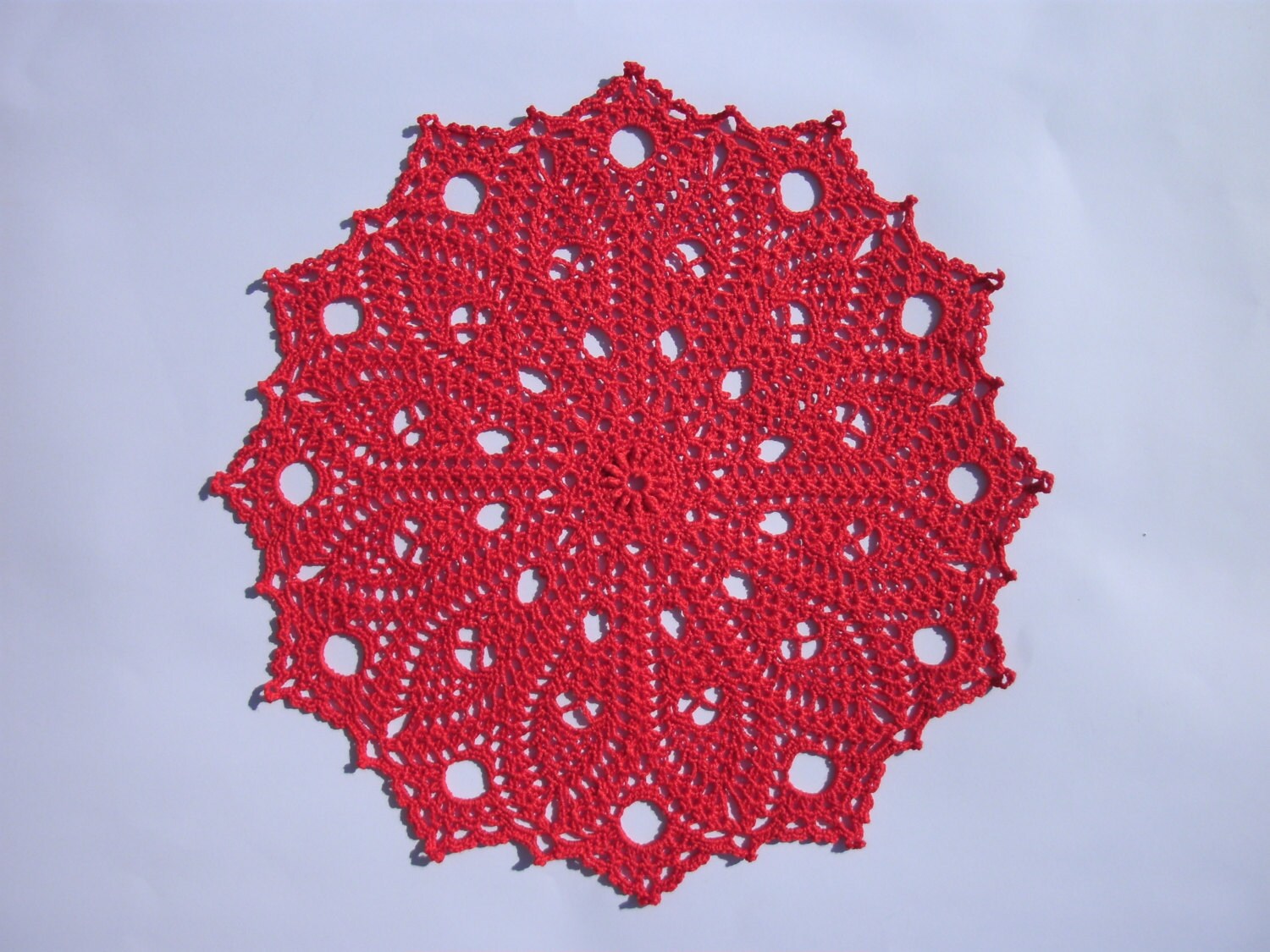 Red Lace Doily 12 Inches Round Crochet Doily Coffee Table - Etsy