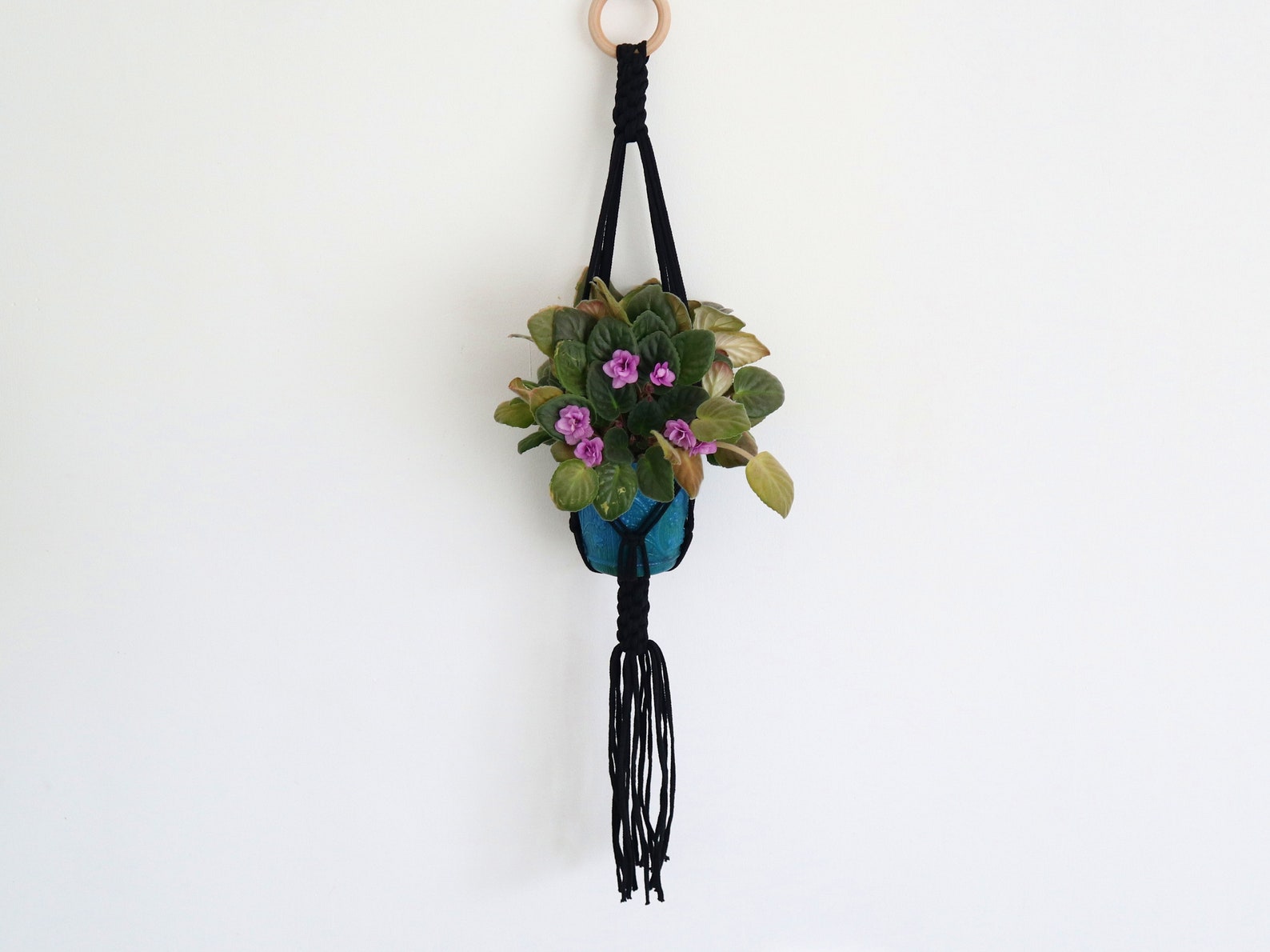 Black Macrame Plant Hanger Indoor Plant Accessories Plant - Etsy
