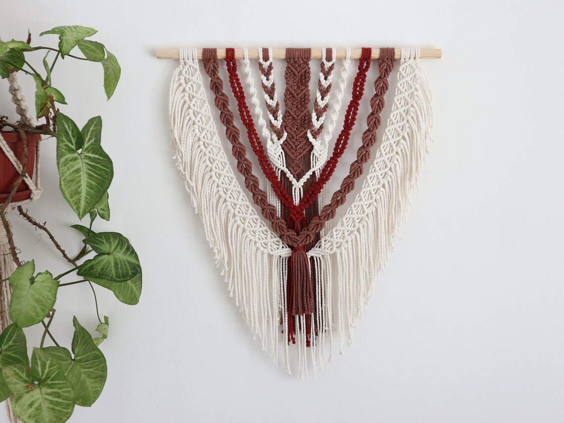 Macrame Wall Hanging Brown Wall Decor Living Room Decor | Etsy