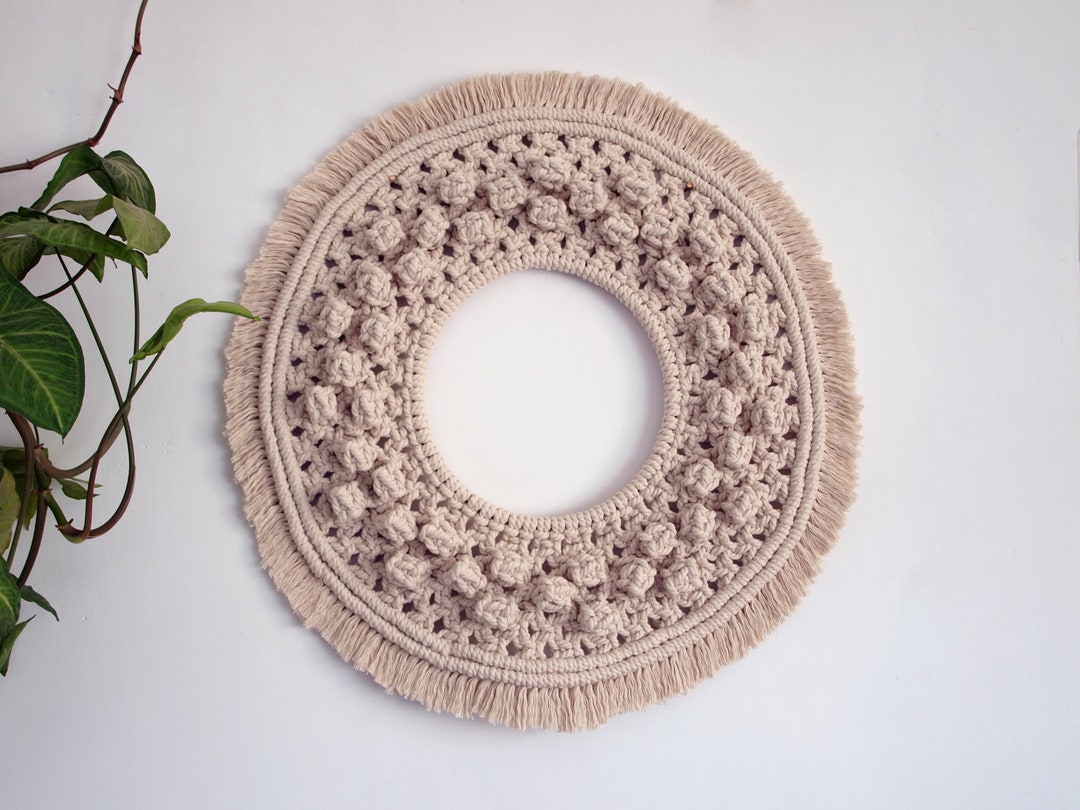 Round Macrame Wall Hanging, Large Wall Decor, Circular Wall Hanging ...