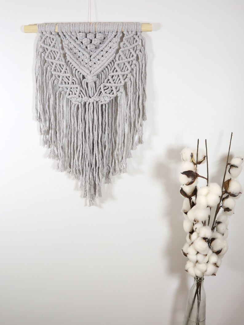 13 X 19 Grey Macrame Wall Hanging Boho Macrame - Etsy Canada