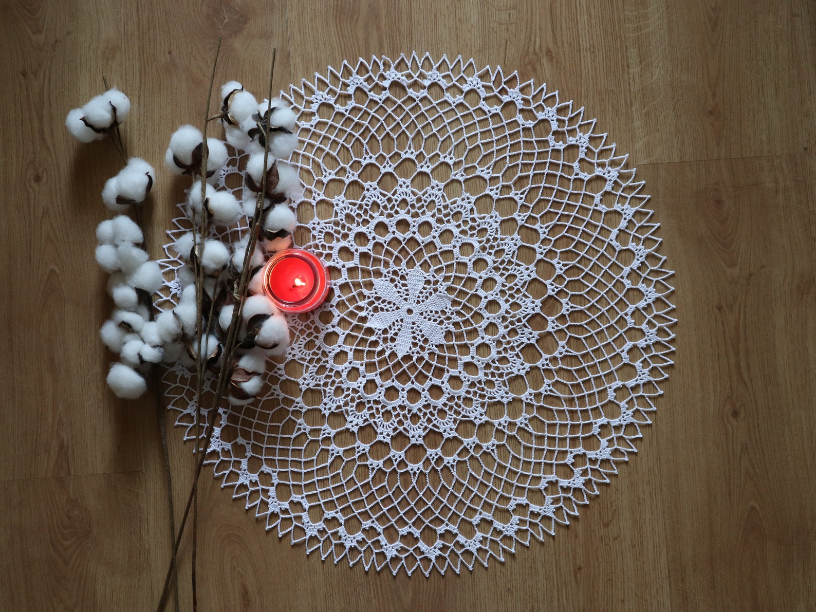 23 Round Table Topper Large Crochet Doily White Lace | Etsy