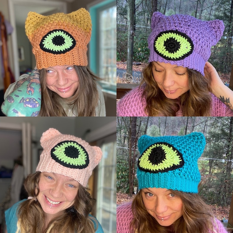 CROCHET PATTERN Third Eye Kitty Hat PATTERN - Etsy