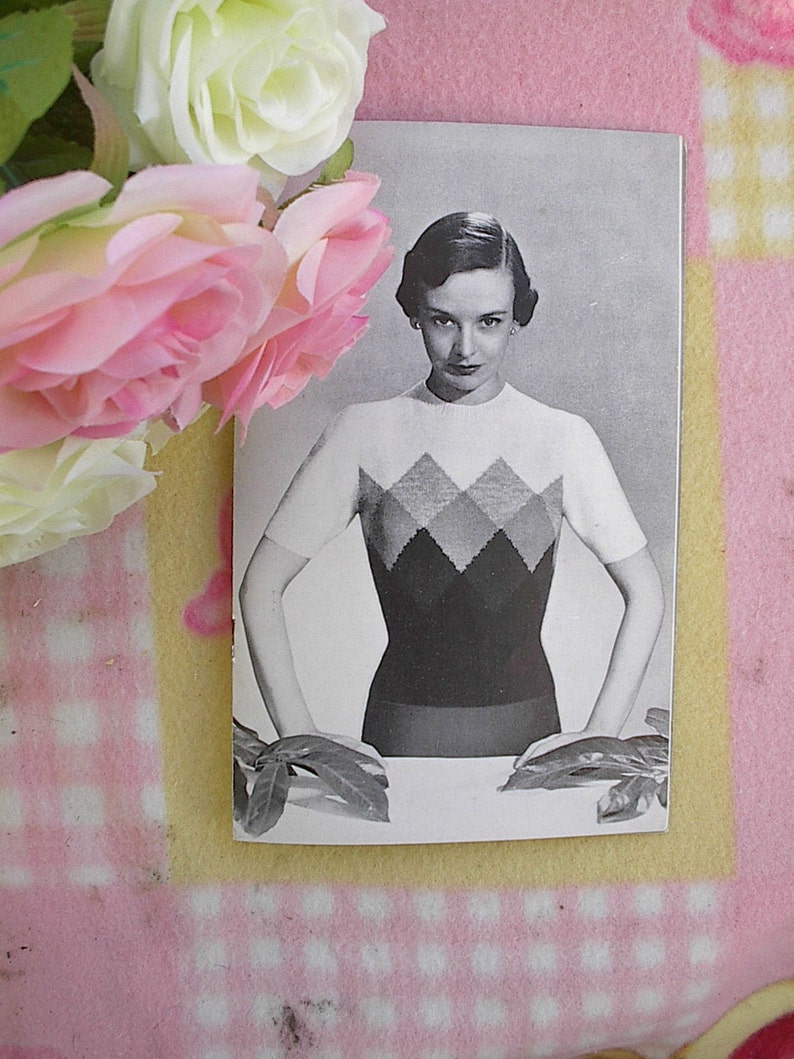 Vintage 1950's Knitting Pattern Lady's 'diamond' Jumper & Cardigan Set ...