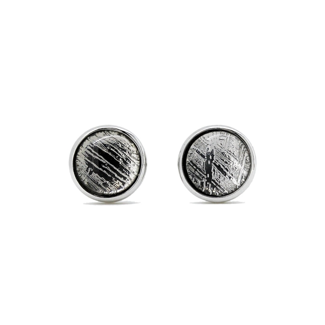 Meteorite Silver Stud Earring / Muonionalusta Meteorite / Silver 925 ...