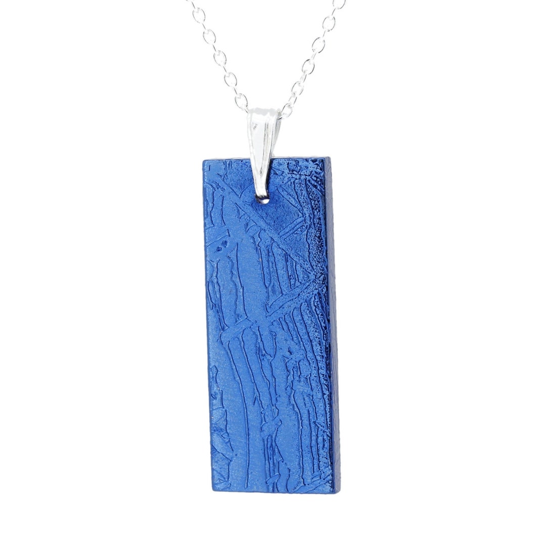 Altai Blue Meteorite Silver Necklace / Iron Meteorite Pendant ...