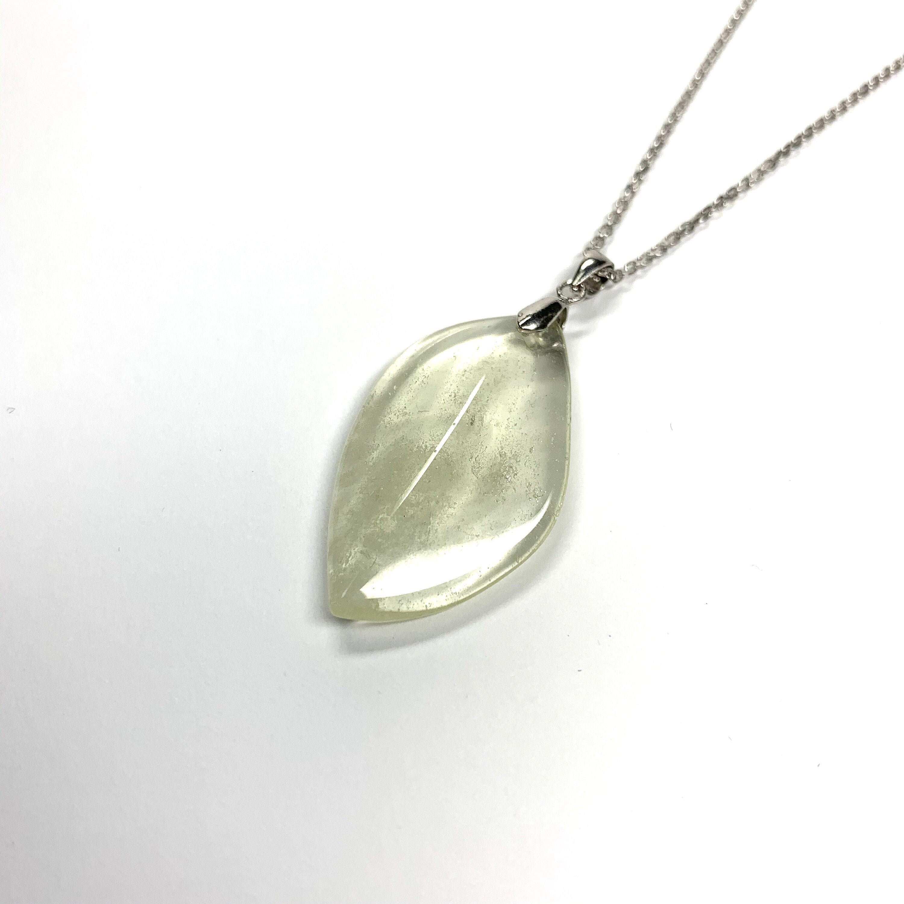 Libyan Desert Glass Silver Necklace / Sterling Silver / | Etsy