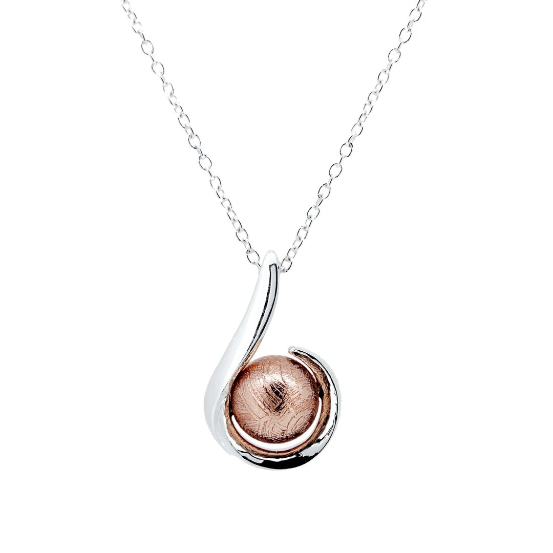 Meteorite Rose Gold Silver Necklace / Birthstone Necklace / Love Tears ...
