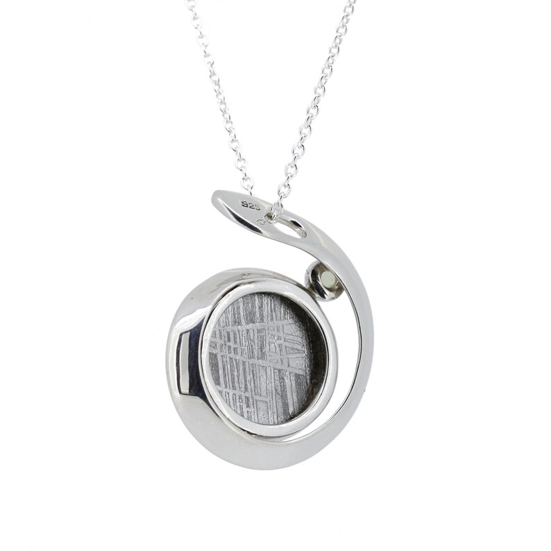 Meteorite and Moldavite Necklace / Muonionalusta Meteorite / Silver 925 ...
