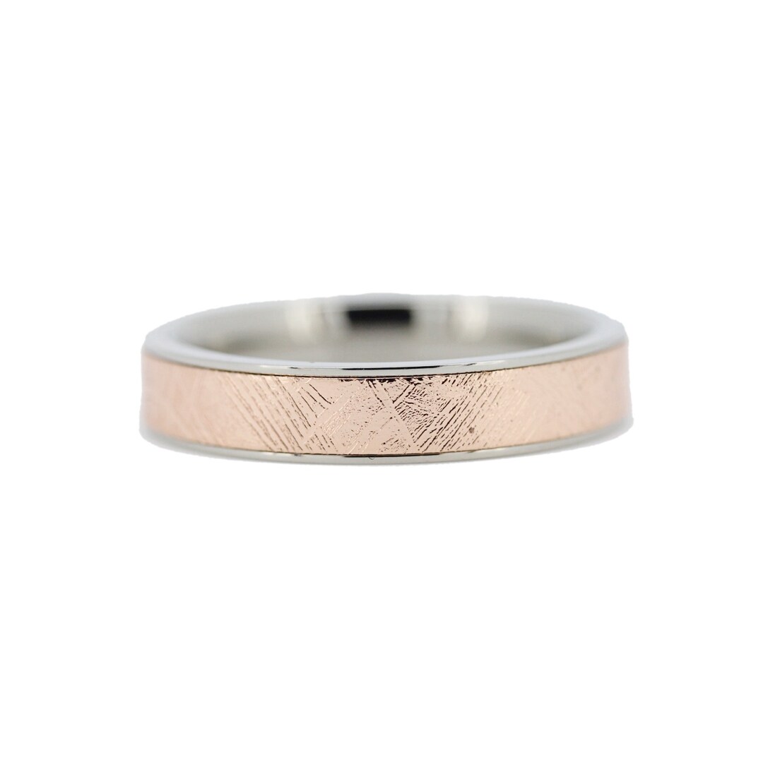 Meteorite Rose Gold Titanium Ring / Muonionalusta Meteorite / Titanium ...