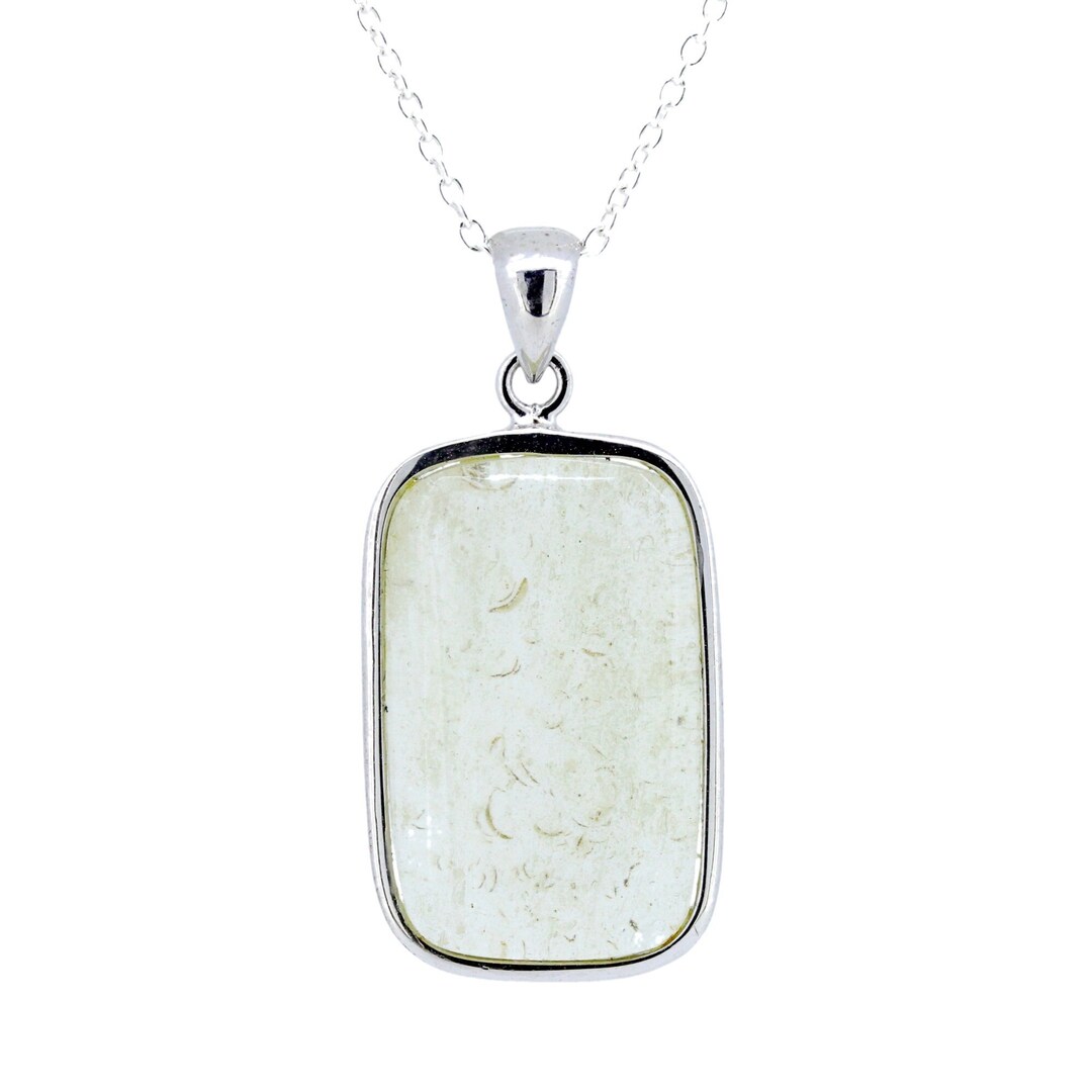 Libyan Desert Glass Silver Necklace / Egypt / Meteorite Impact Glass ...