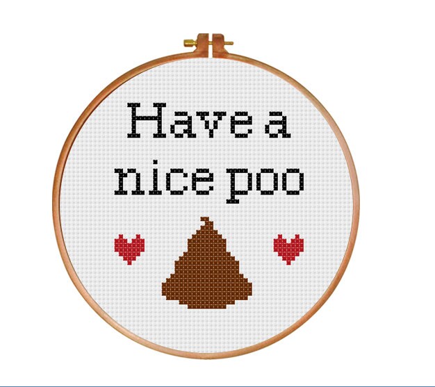 Have a Nice Poo PDF Cross Stitch Pattern INSTANT DOWNLOAD - Etsy