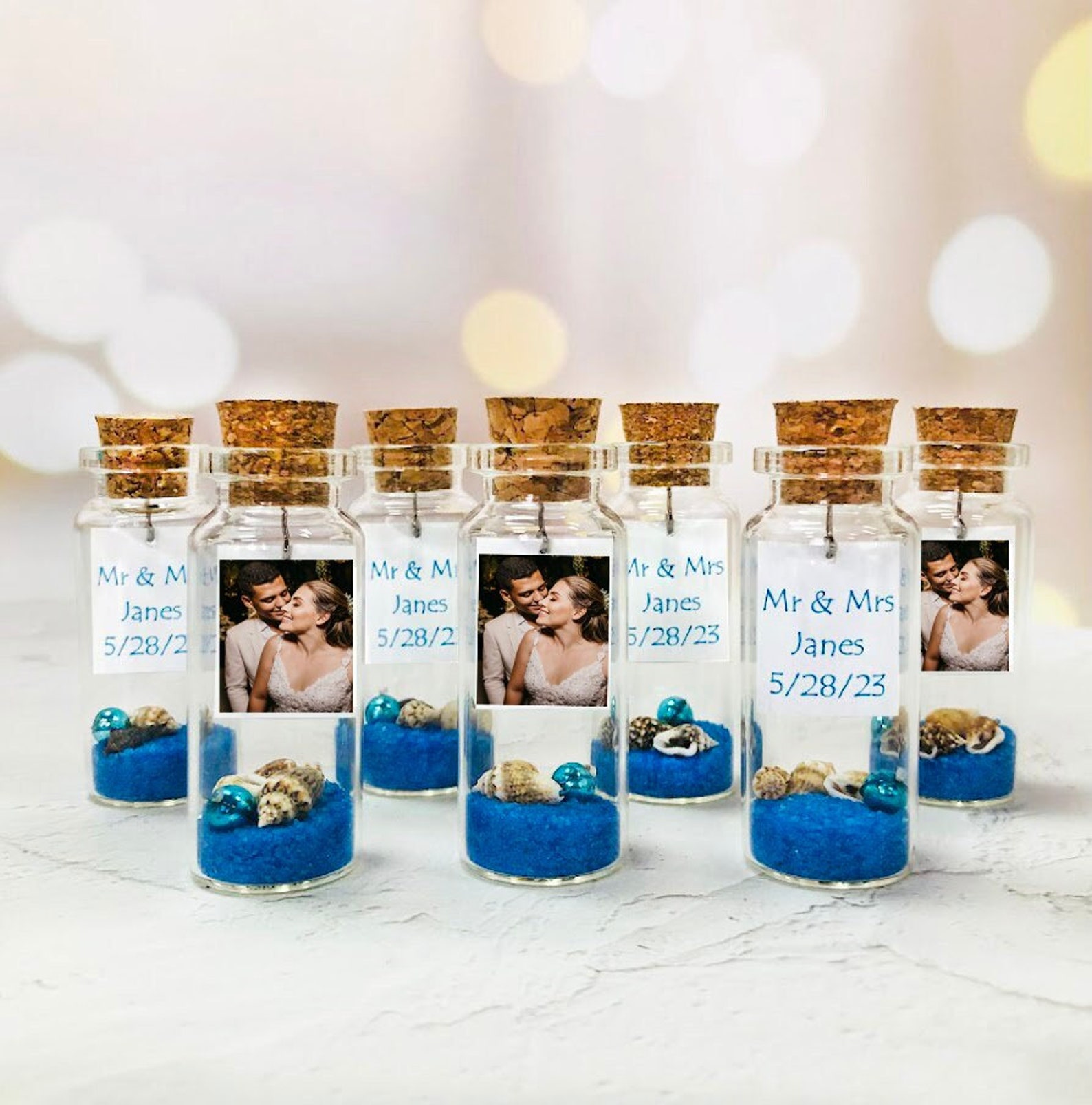 Sand, Shells and Message in a Bottle Beach Wedding Favors, Gifts for ...