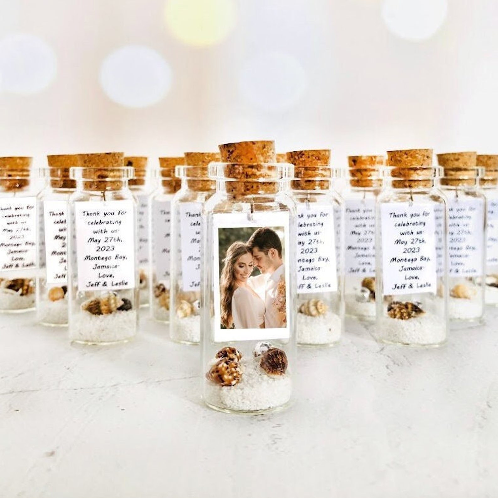 Sand, Shells and Message in a Bottle Beach Wedding Favors, Gifts for ...
