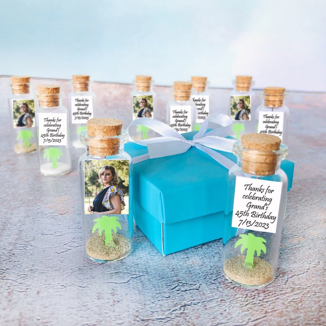 45th Birthday Favors With Photo Tropical Birthday Party Favor - Etsy