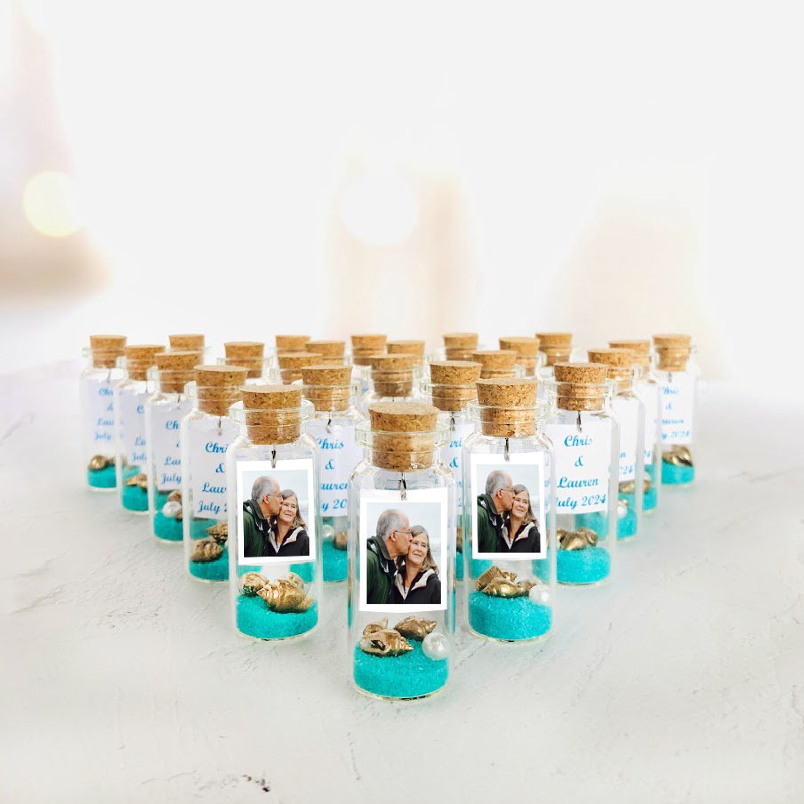 Sand, Shells and Message in a Bottle Beach Wedding Favors, Gifts for ...