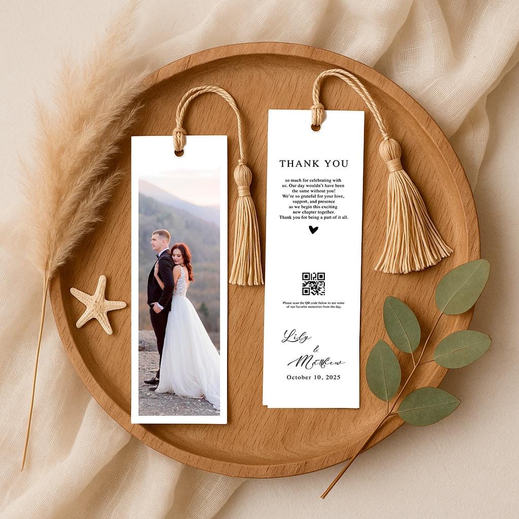 Personalized Bookmark - Wedding Guest Favors - Photo Wedding Bookmark ...