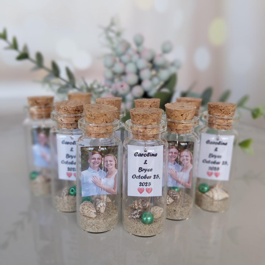 Custom Photo Wedding Guest Favors – Personalized Message in a Bottles ...