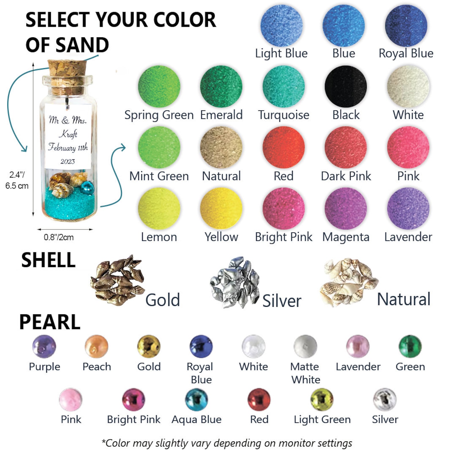 Sand, Shells and Message in a Bottle Beach Wedding Favors, Gifts for ...