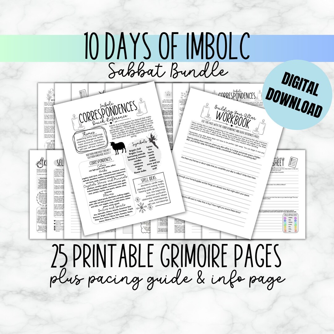 Imbolc Sabbat Witchcraft Bundle Download Baby Witch Winter Guide Book ...