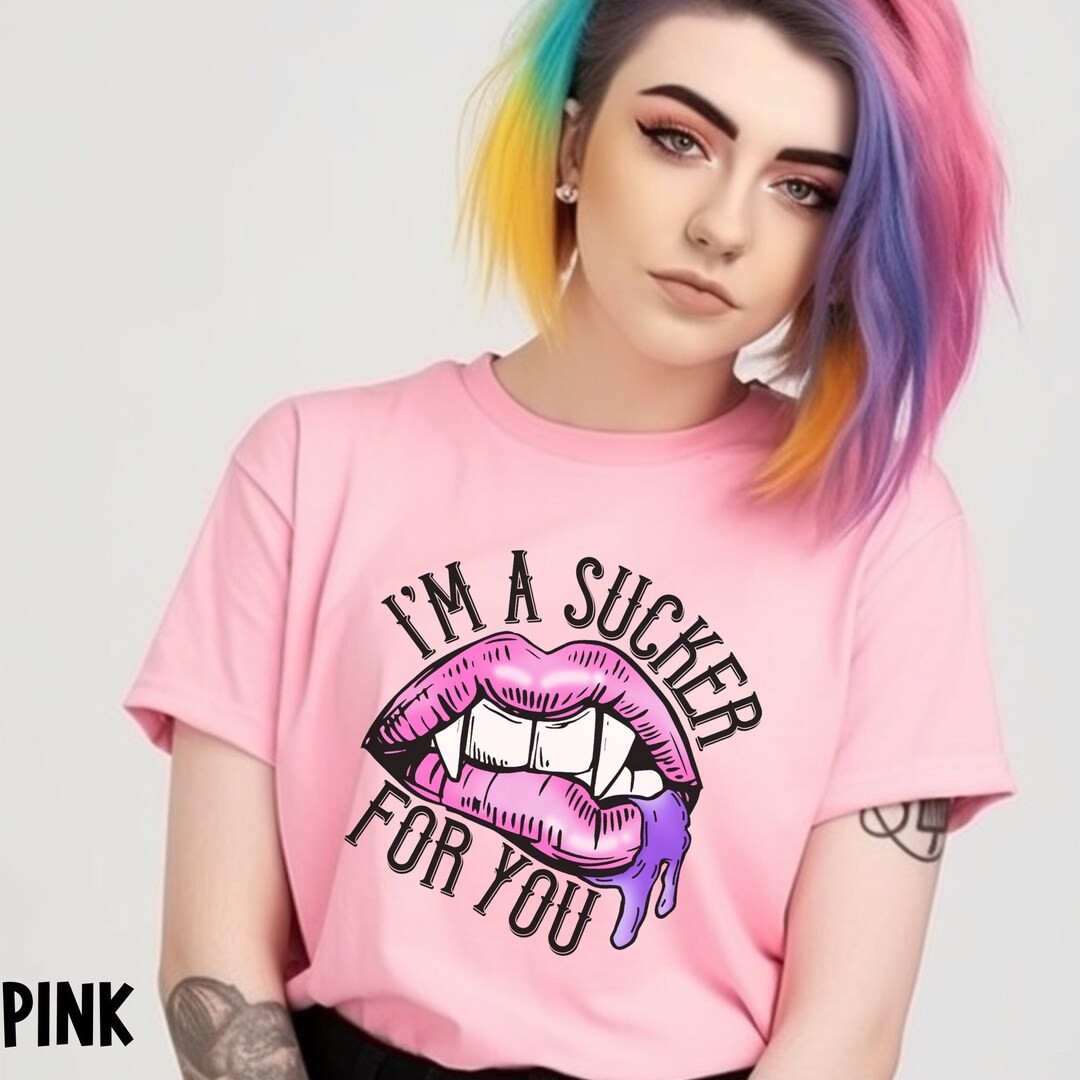 Pastel Goth Valloween Vampire Shirt, Sucker for You Valentines Day Tee ...